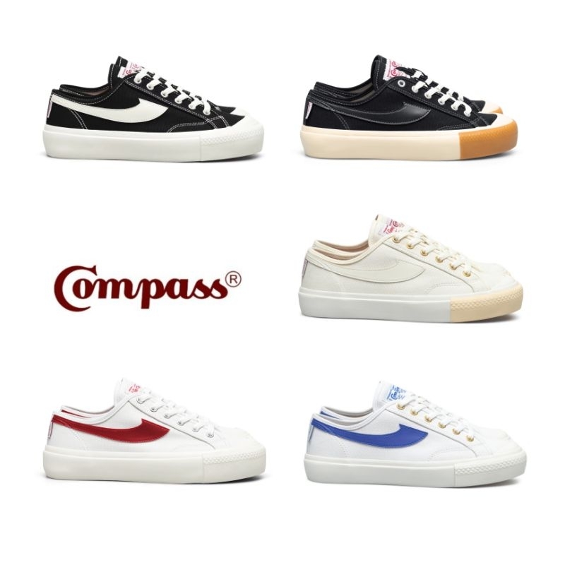 Jual Compass Gazelle Low Original Black White Black-Gum Cream White ...