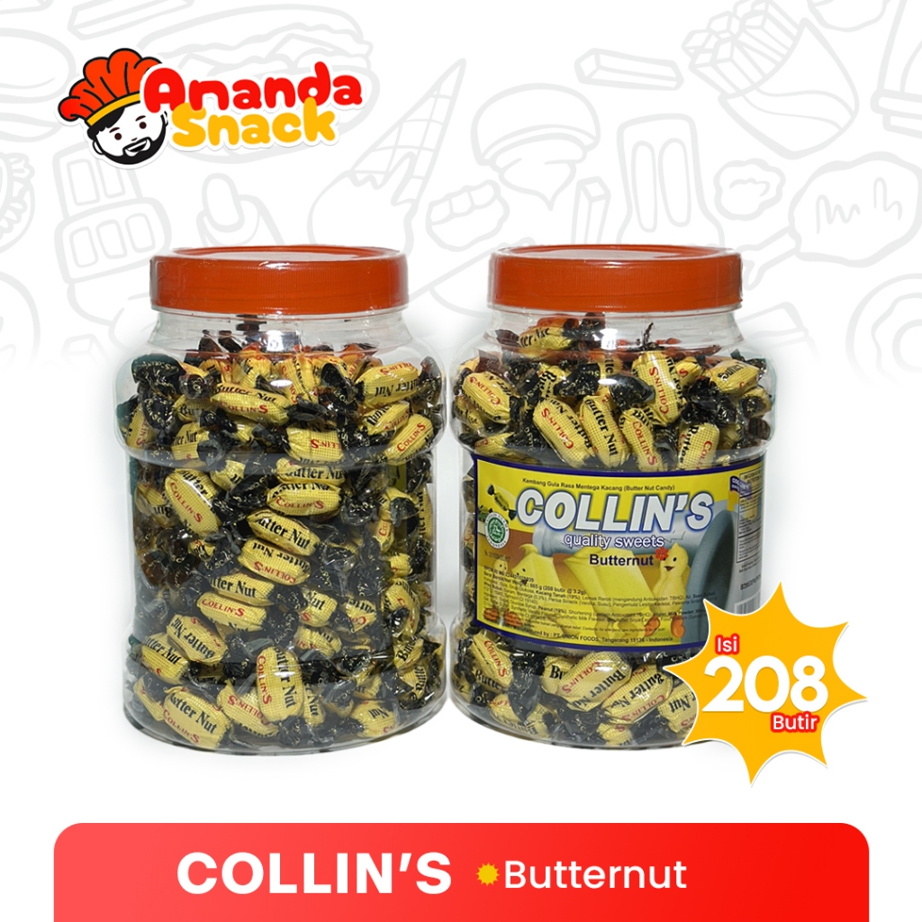 Jual Permen Kacang - Collins Butternut 1 Toples Isi 208 Butir | Shopee ...
