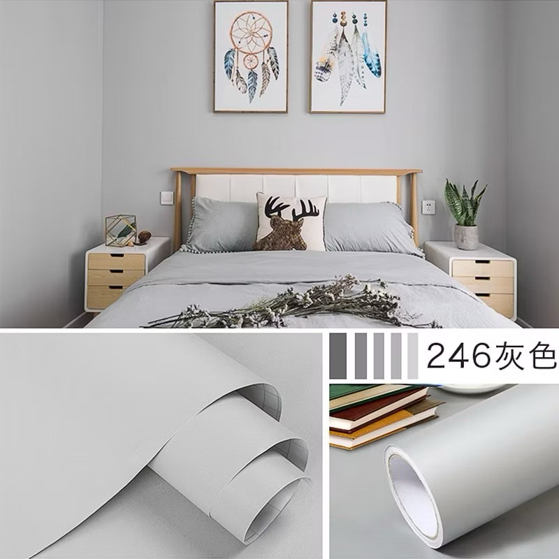 Jual Wallpaper Dinding Murah Polos Light Gray Ukuran 8Meter | Shopee ...