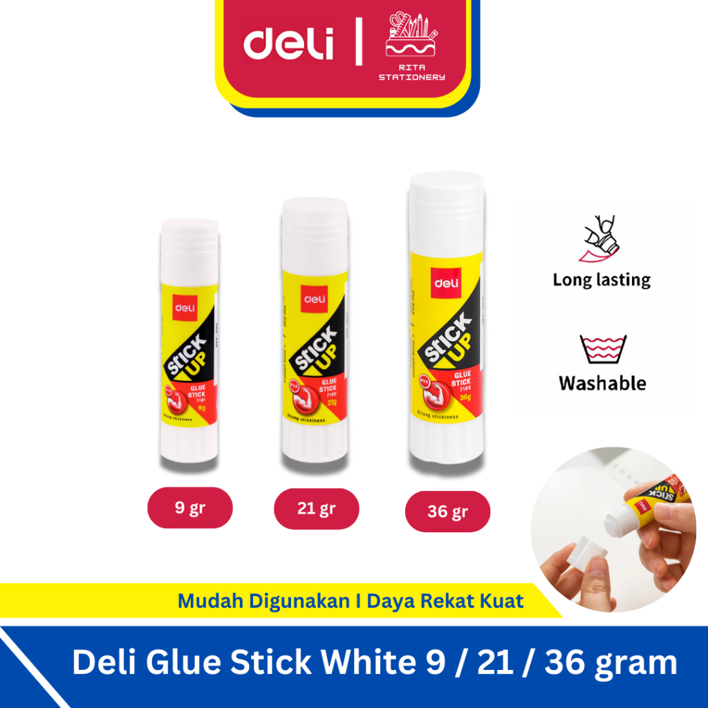 Jual Deli Lem Stik Kertas PutihBesar Sedang Kecil Batang / Glue Stick ...