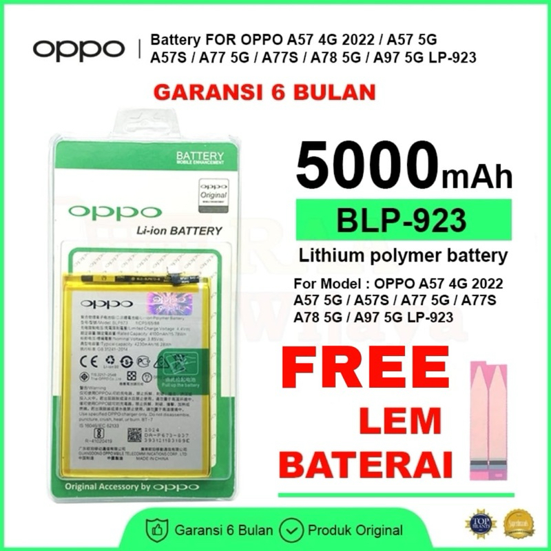 Jual (ORIGINAL) BATERAI BATERAI OPPO A57 2022 4G CPH2387/ A57S/OPPO ...