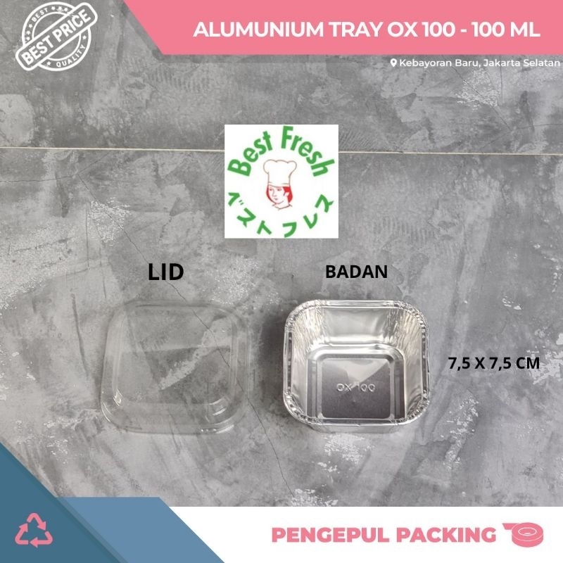 Jual ALUMINIUM TRAY OX-100 - WADAH CUP ALUMINIUM FOIL TRAY - OX 100 | Shopee Indonesia