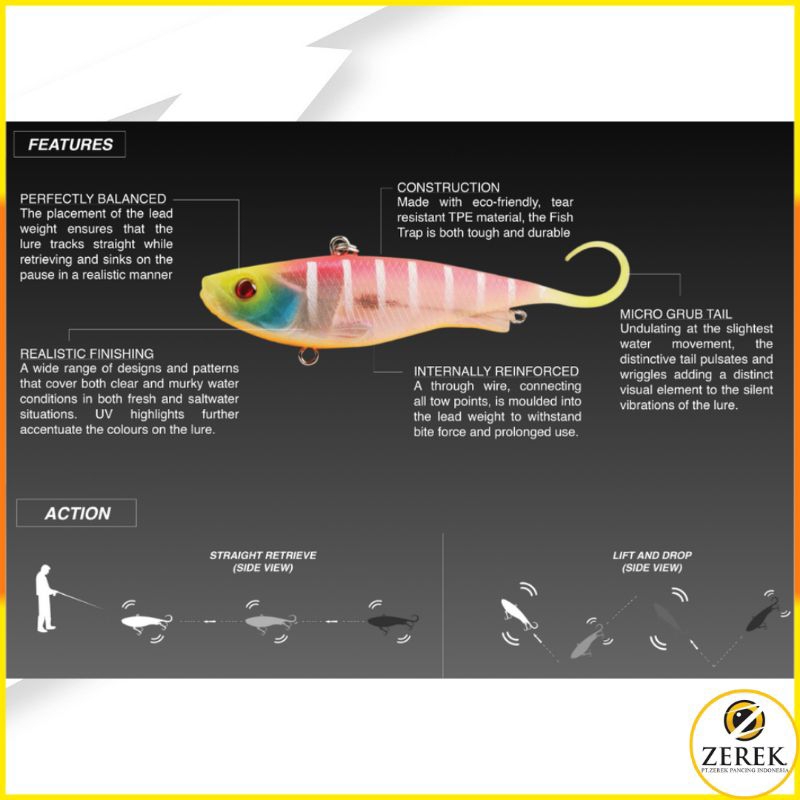 Jual LURE ZEREK FISHTRAP 65MM-95MM-110MM SOFTLURE | ACTION VIBRATION ...
