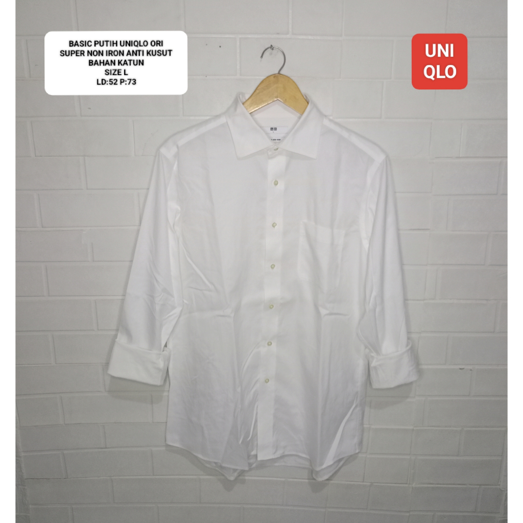 Jual KEMEJA BASIC PUTIH PRIA UNIQLO SUPER NON IRON ORI SIZE L | Shopee ...