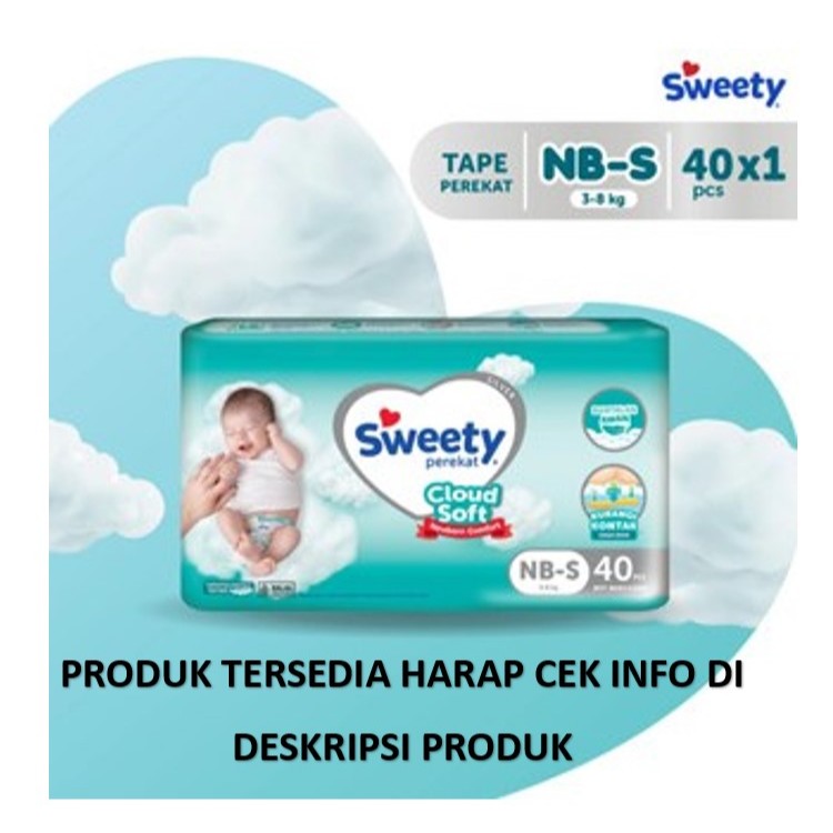 Jual Sweety Popok Silver Cloud Soft NB-S 40 Perekat | Shopee Indonesia