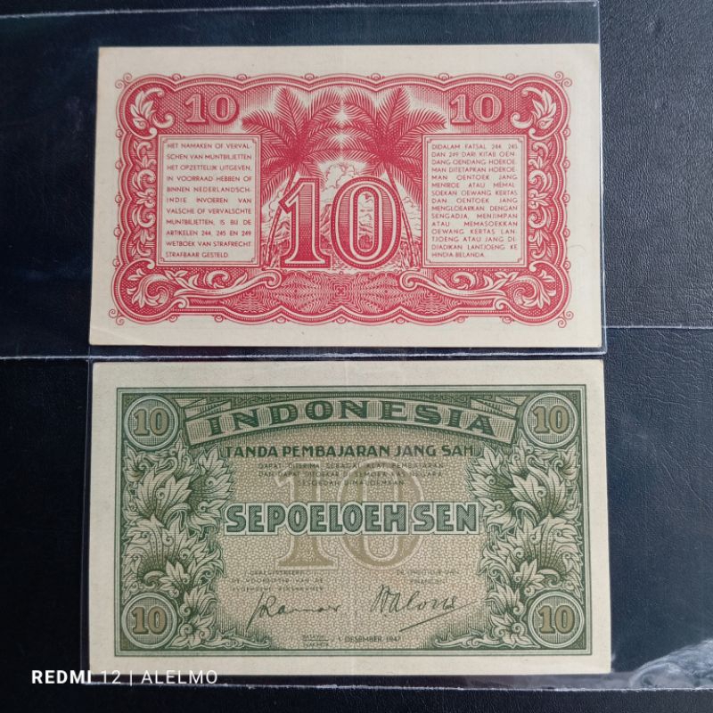 Jual uang kertas kuno 10 sen seri federal mini tahun 1947 seperti baru utuh asli | Shopee Indonesia