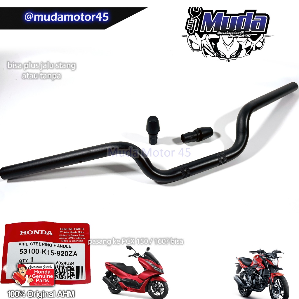 Jual STANG STIR HITAM CB150R V2 2015 2016 2017 2018 LED 53100-K15-920ZA ...