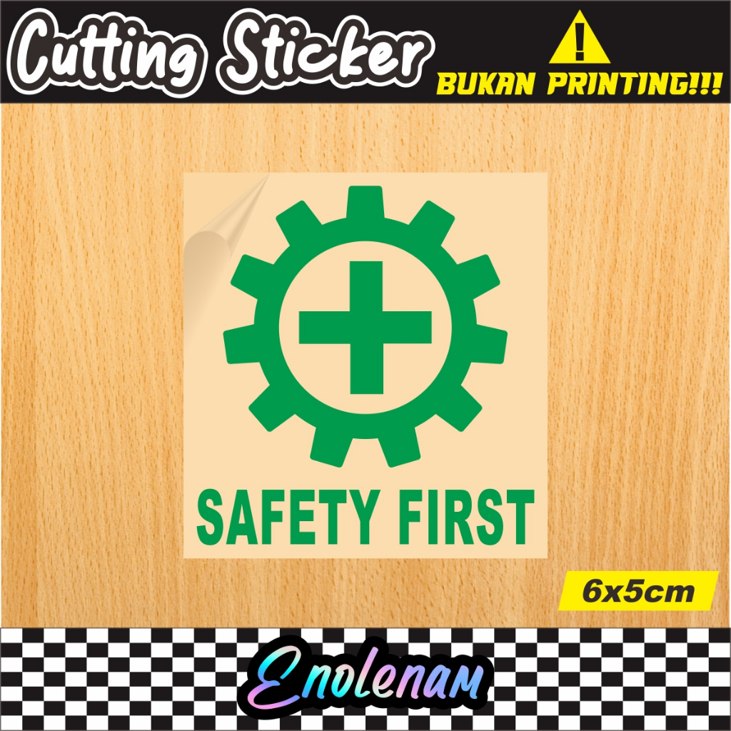 Jual STICKER CUTTING NYALA KENA SINAR LOGO K3 SAFETY FIRST UKURAN ...