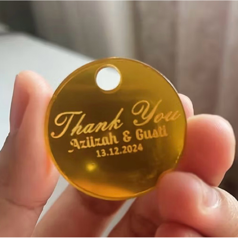 Jual label bulat brand label akrilik bulat label custom dapat 100 pc ...