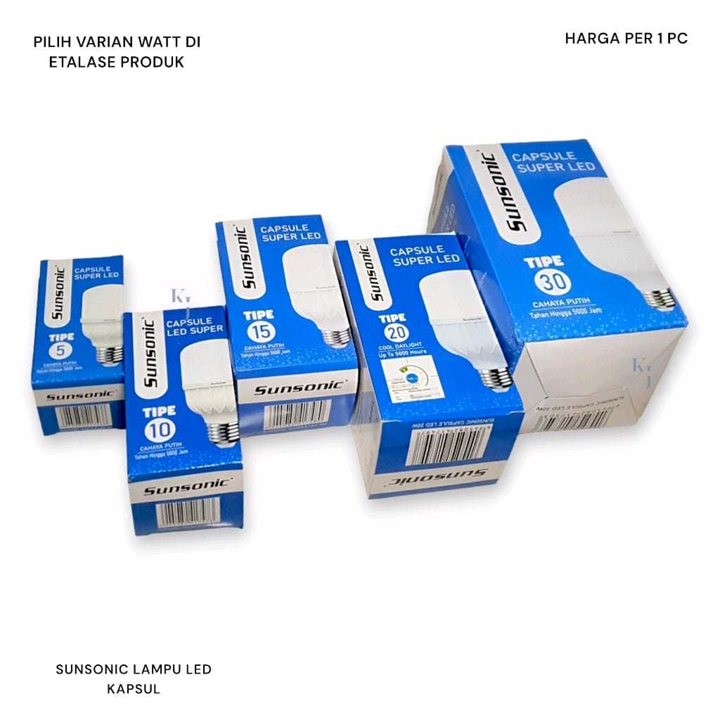 Jual Bohlam Lampu LED Capsule Kapsul Tabung 5 Watt 10 Watt 15 Watt 20 Watt 30 Watt Putih ...