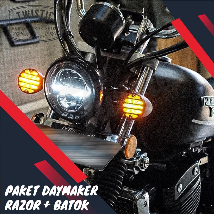 Jual Paket Headlamp Lampu Depan 5.75 Razor + Batok Motor W175 Scorpio ...