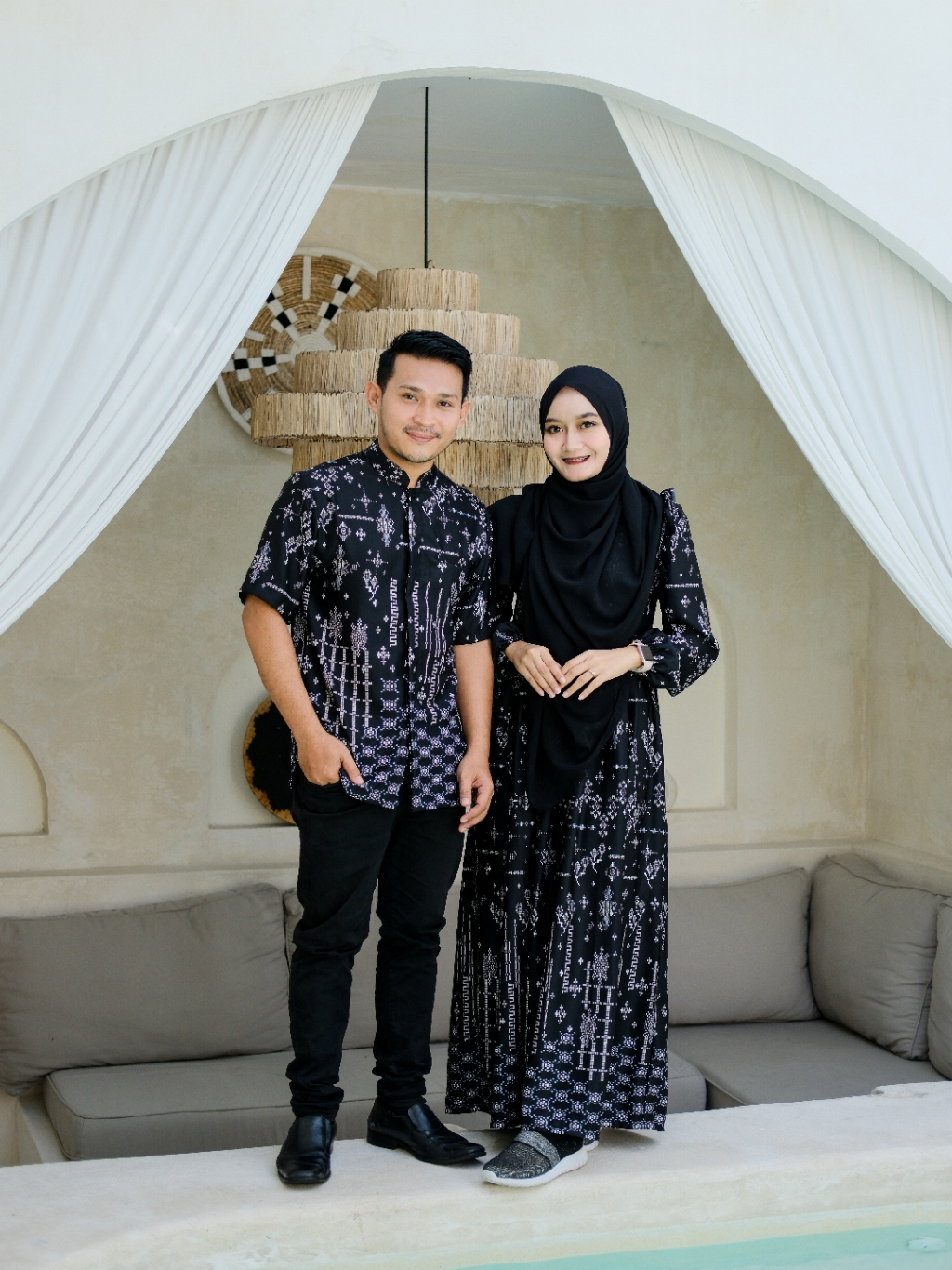 Jual Baju By Lora - Gamis Couple Keluarga SERAVINA BLACK | Set Gamis ...