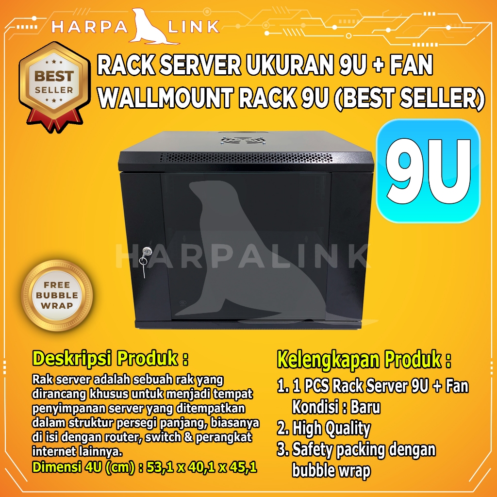 Jual Wallmount Rack Server 9U / Wallmount Rack 9U / Rak Server Ukuran ...