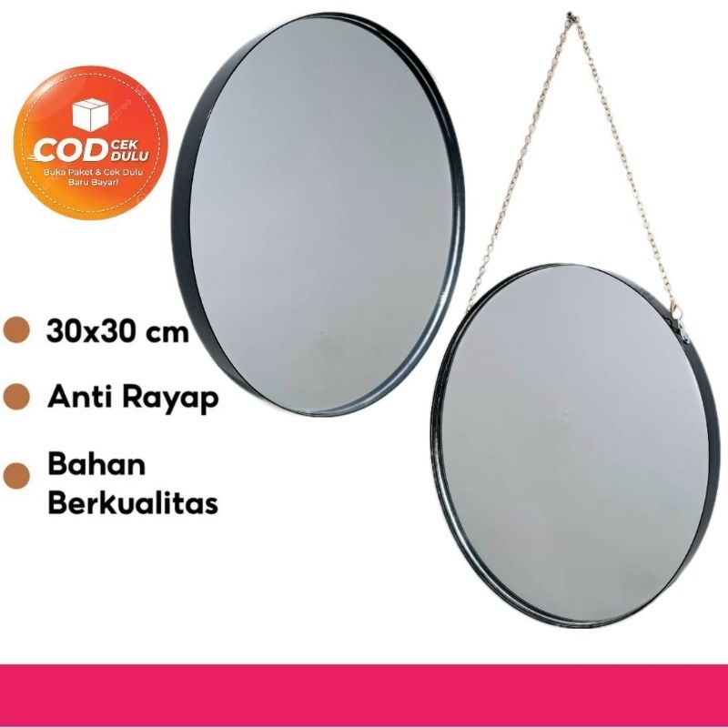 Jual cermin aesthetic cermin bulat cermin gantung cermin tempel ( Frame ...