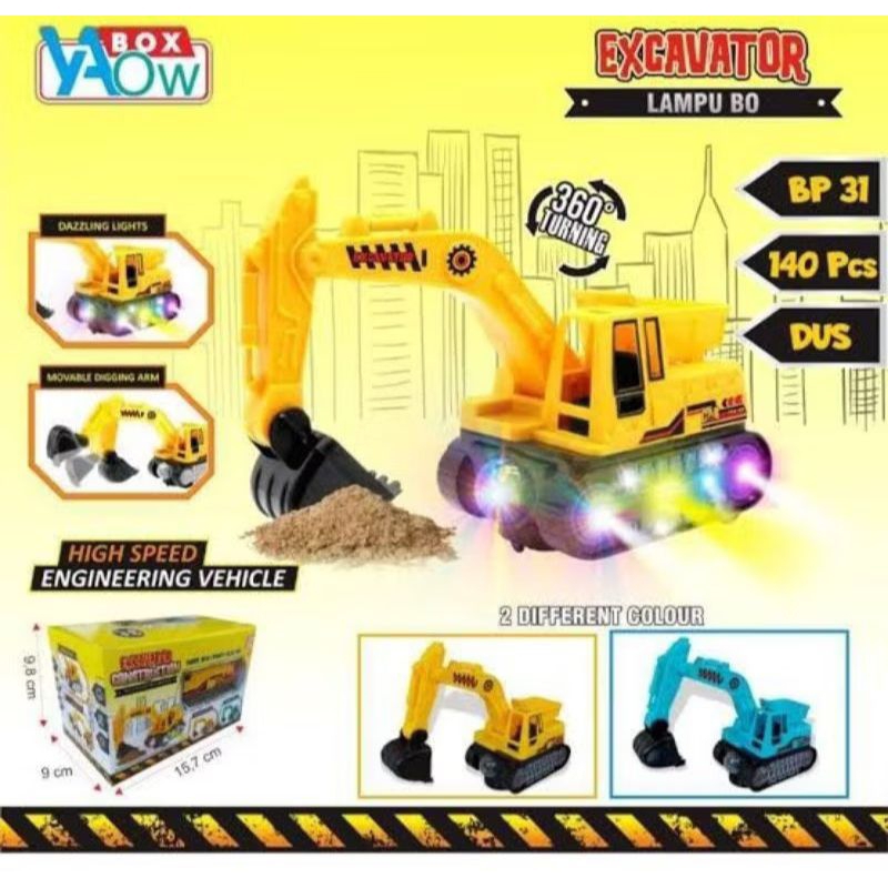 Jual Mainan Truk Beko Excavator dengan Musik dan Lampu kemasan kotak ...