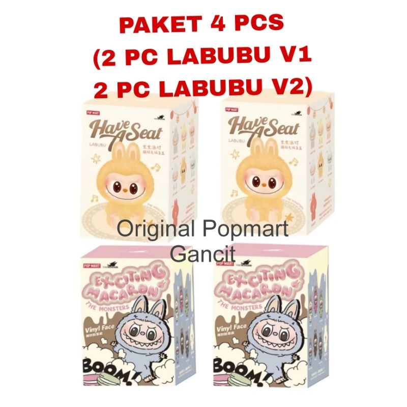 Jual [ORIGINAL] PAKET 4 PCS (2 PC LABUBU V1 & 2 PC LABUBU V2) | Shopee ...