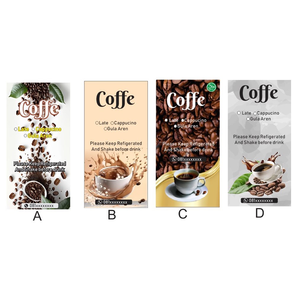 Jual sticker minuman kopi/stiker minuman botol/kemasan minuman | Shopee ...