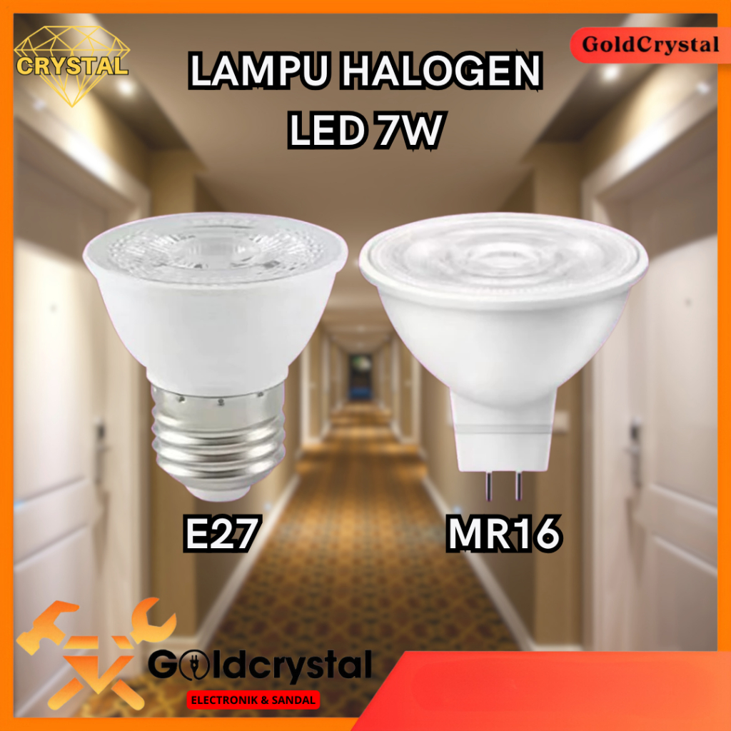 Jual Lampu Halogen Spotlight LED 7 Watt Fitting E27 / MR16 COB Sorot 7W Lampu Spot Light 6W ...