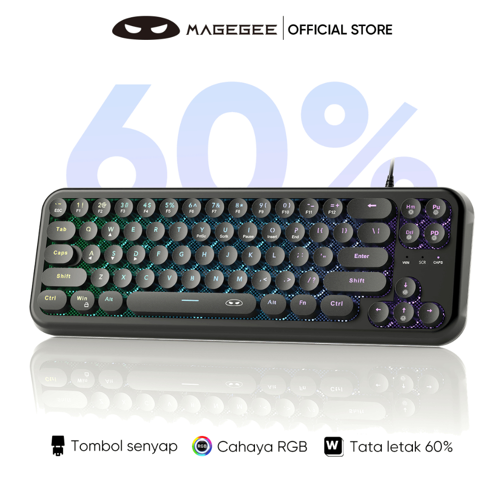 Jual MAGEGEE Keyboard Gaming Wired RGB Light 61 Keys TS91 | Shopee ...