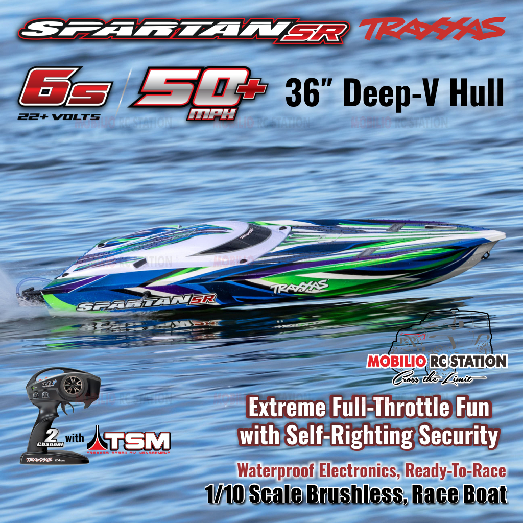 Jual Traxxas 103076-4 Spartan SR 1/10 Scale Brushless Race Boat RC ...