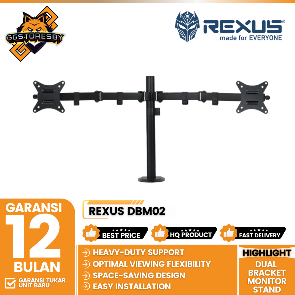 Jual Rexus Dbm02/Dbm-02 Dual Bracket Monitor Stand | Shopee Indonesia