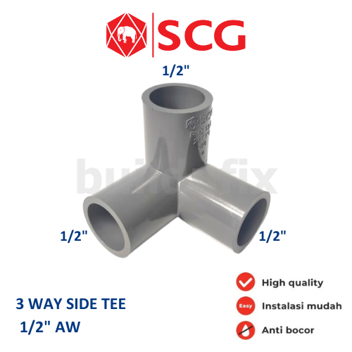 Jual SCG TEE ELBOW / 3 WAY SIDE TEE / TEE 3 CABANG PVC 1/2" AW | Shopee ...