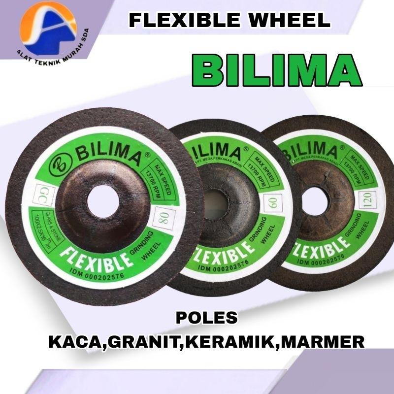 Jual Batu Gerinda Flexible 4" BILIMA GC 60 80 120 Poles Kaca ,Keramik ...