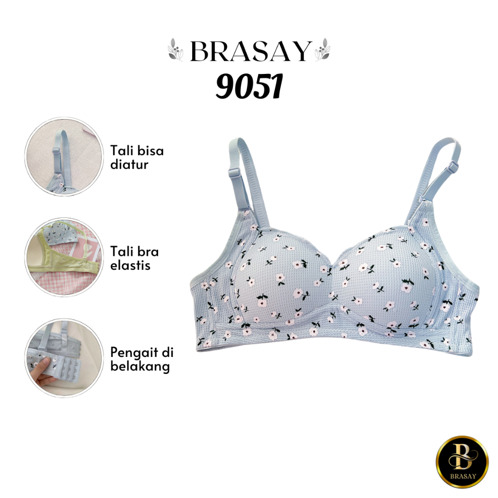 Jual Brasay Bra Push Up Wanita Motif Bunga Tanpa Kawat Wanita Korea ...