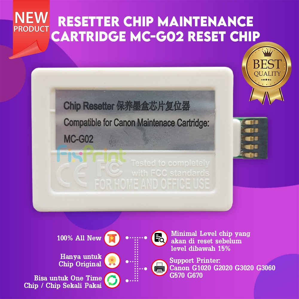 Jual FixPrint Resetter Chip Canon Maintenance MC-G02 Chip Reset For ...