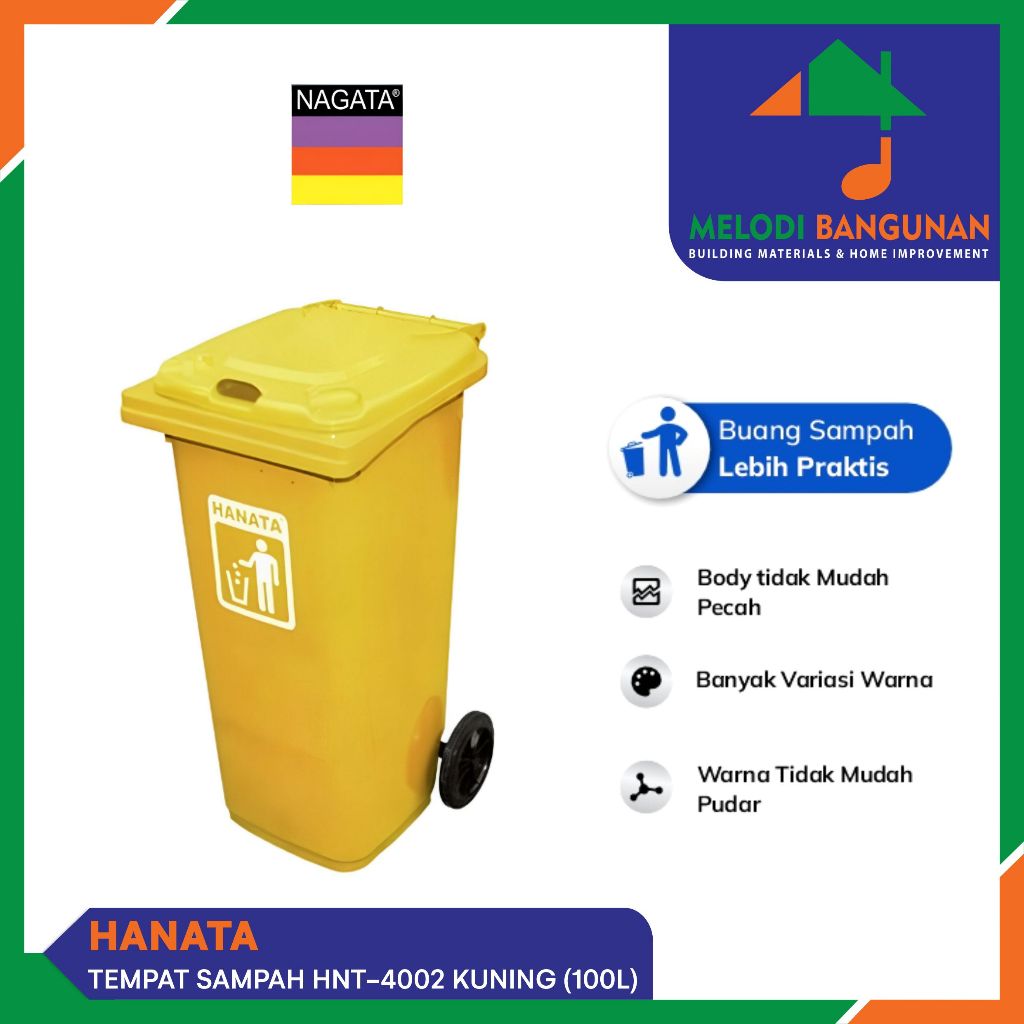 Jual Hanata - Tong Tempat Sampah Dustbin Roda Gerobak Hnt 4002 ...