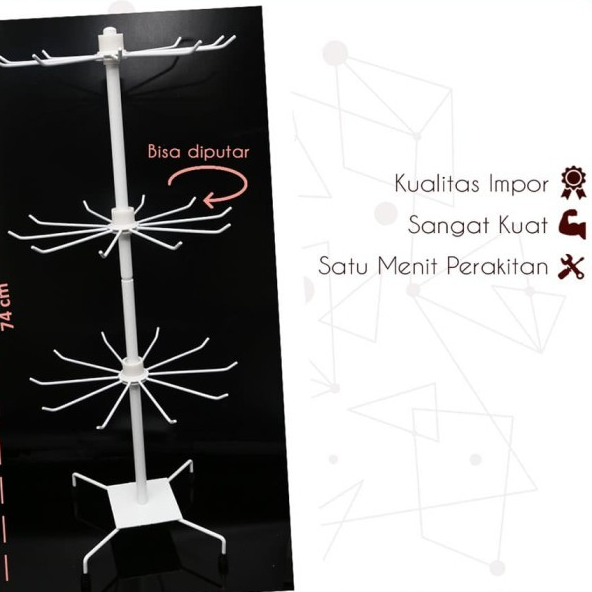 Jual Rak Display Putar Matahari 3 Susun Besi Kuat Tebal Impor Gantungan ...