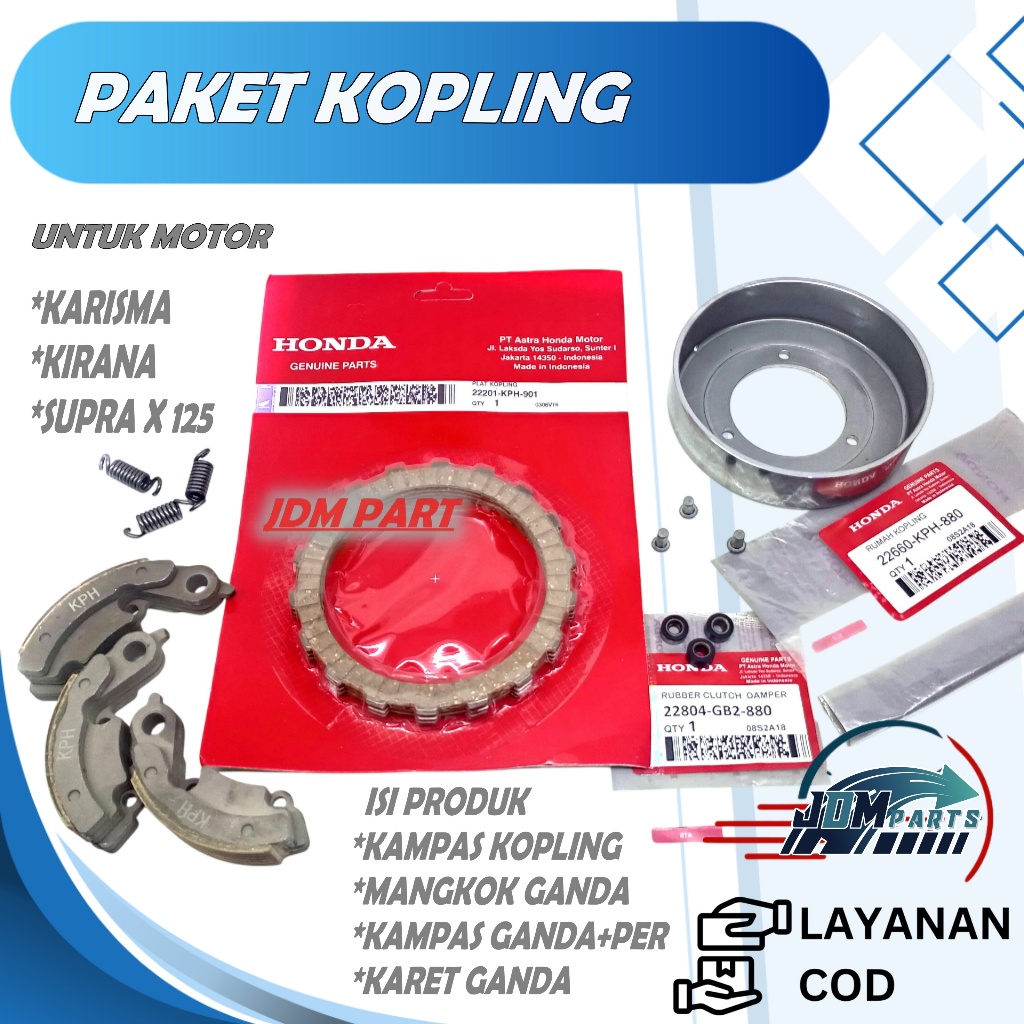 Jual PAKET KOPLING KPH 4 ITEM KAMPAS KOPLING KPH + MANGKOK GANDA KPH + KAMPAS GANDA KPH + KARET ...