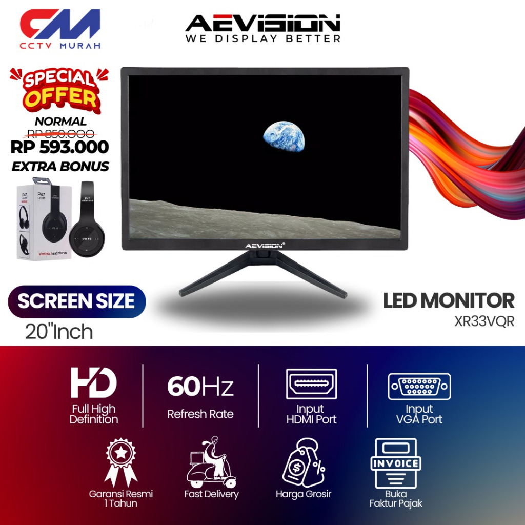 Jual MONITOR LED AEVISON 20inch || MONITOR LED 20inch MURAH | Shopee ...