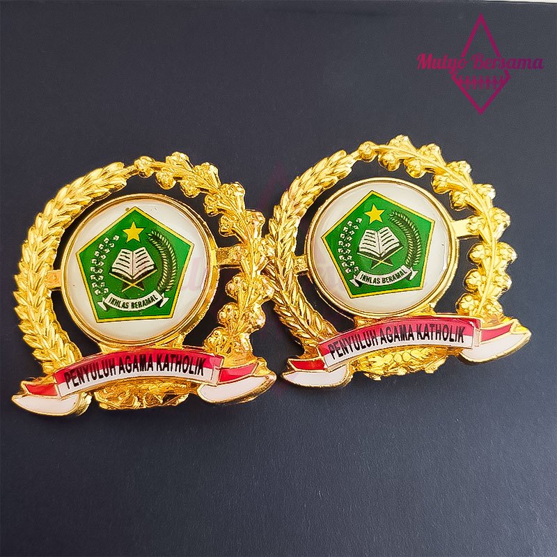 Jual Pin Logo Kemenag Padi Kapas Lencana Pin Penyuluh Agama Katholik ...