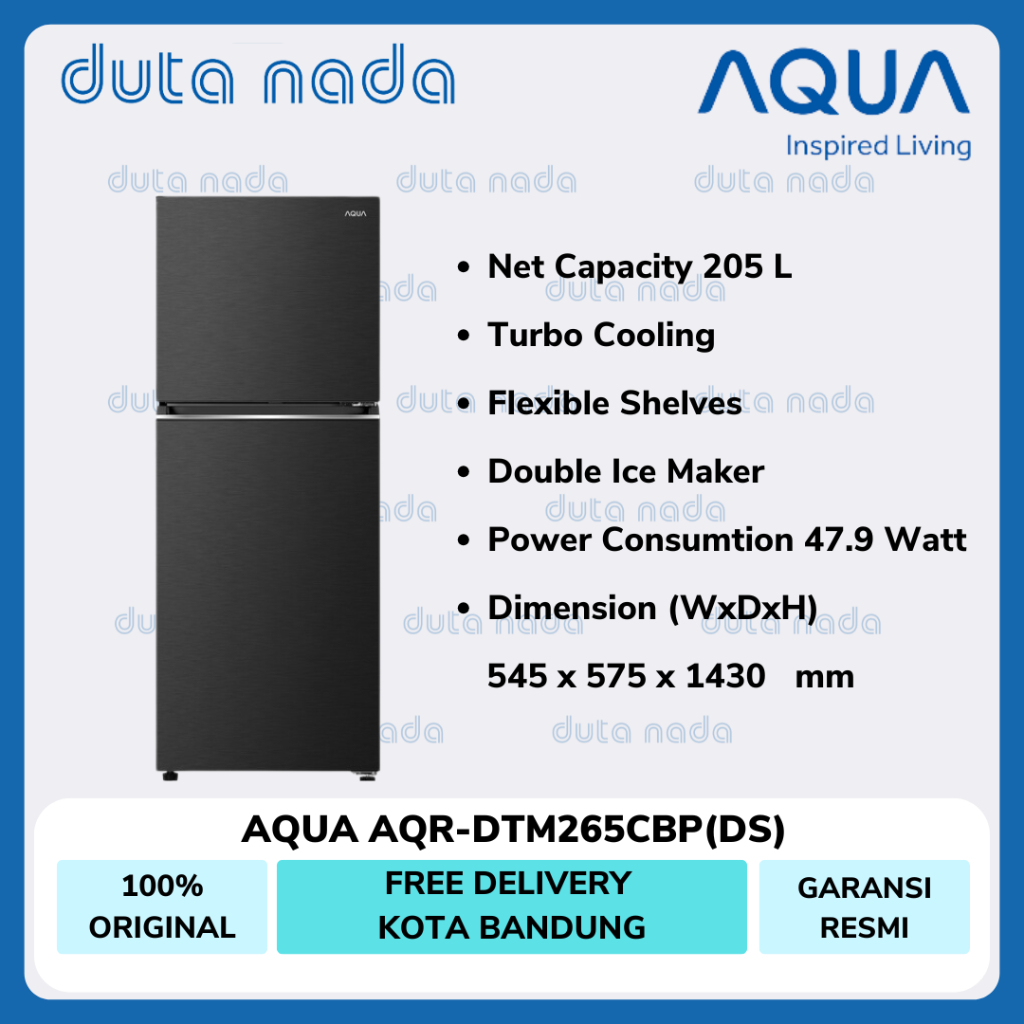 Jual AQUA Kulkas 2 Pintu AQRDTM265CBP (DS) / AQR-DTM265CBP (DS) | Shopee Indonesia