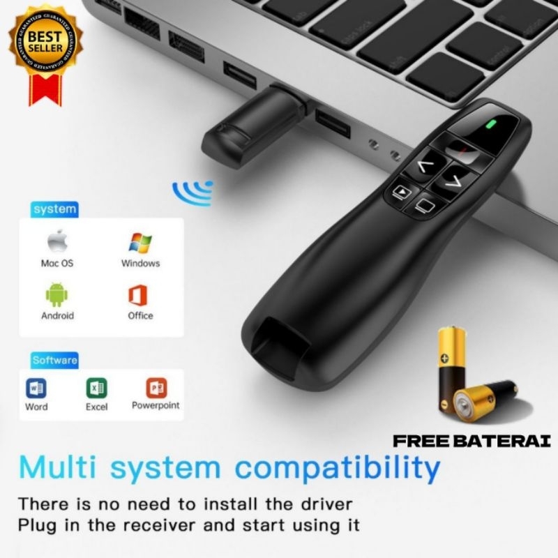 Jual [ SKS ] COD Wireless Laser Pointer Presenter Laser 2.4G Remote ...