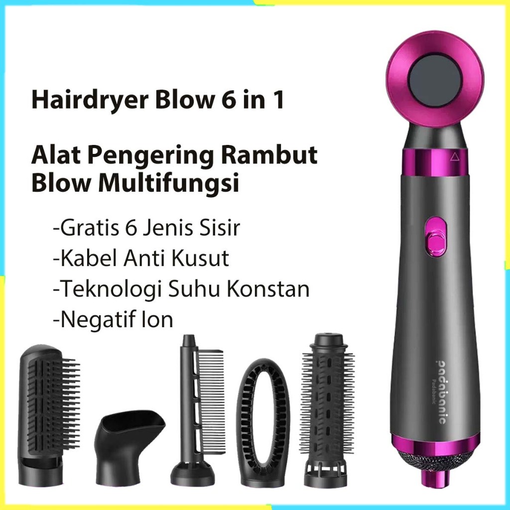 Jual Alat Pengering Rambut Blower 6in1 | Hairdryer A806 | Negatif Ion ...