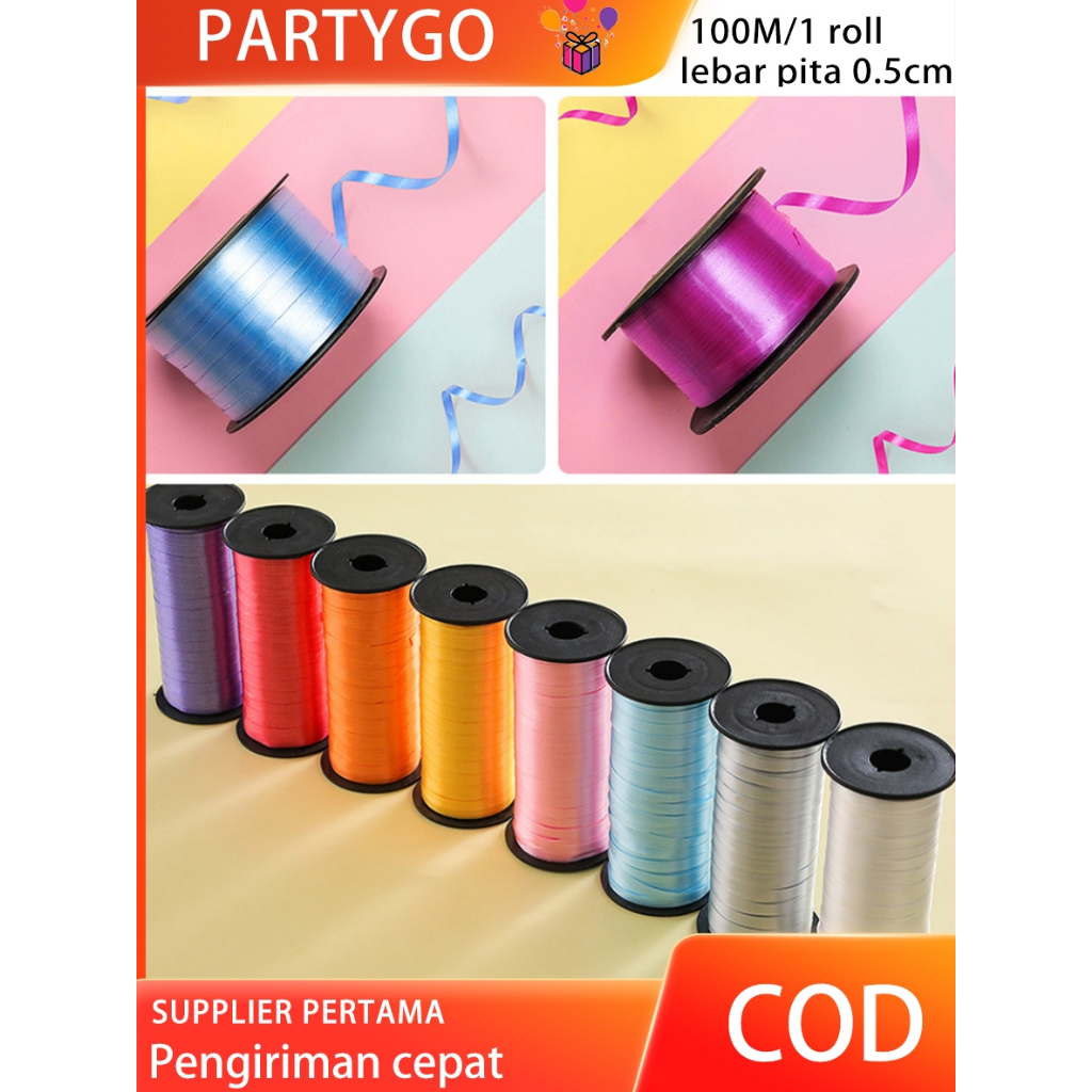 Jual Pita Balon Warna Warni Pesta Ulang Tahun Tali Balon | Shopee Indonesia