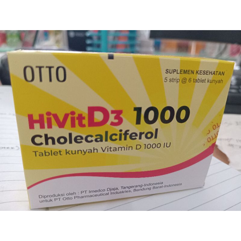 Jual Hivit D3 1000iU tablet kunyah box isi 5 strip 6 tablet | Shopee ...