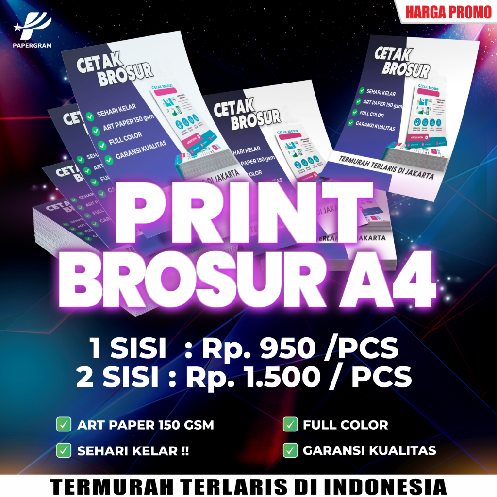 Jual CETAK BROSUR ART PAPER A4 TERMURAH [ 1 SISI / 2 SISI ] || CETAK FLYER A4 || BROSUR A4 ...