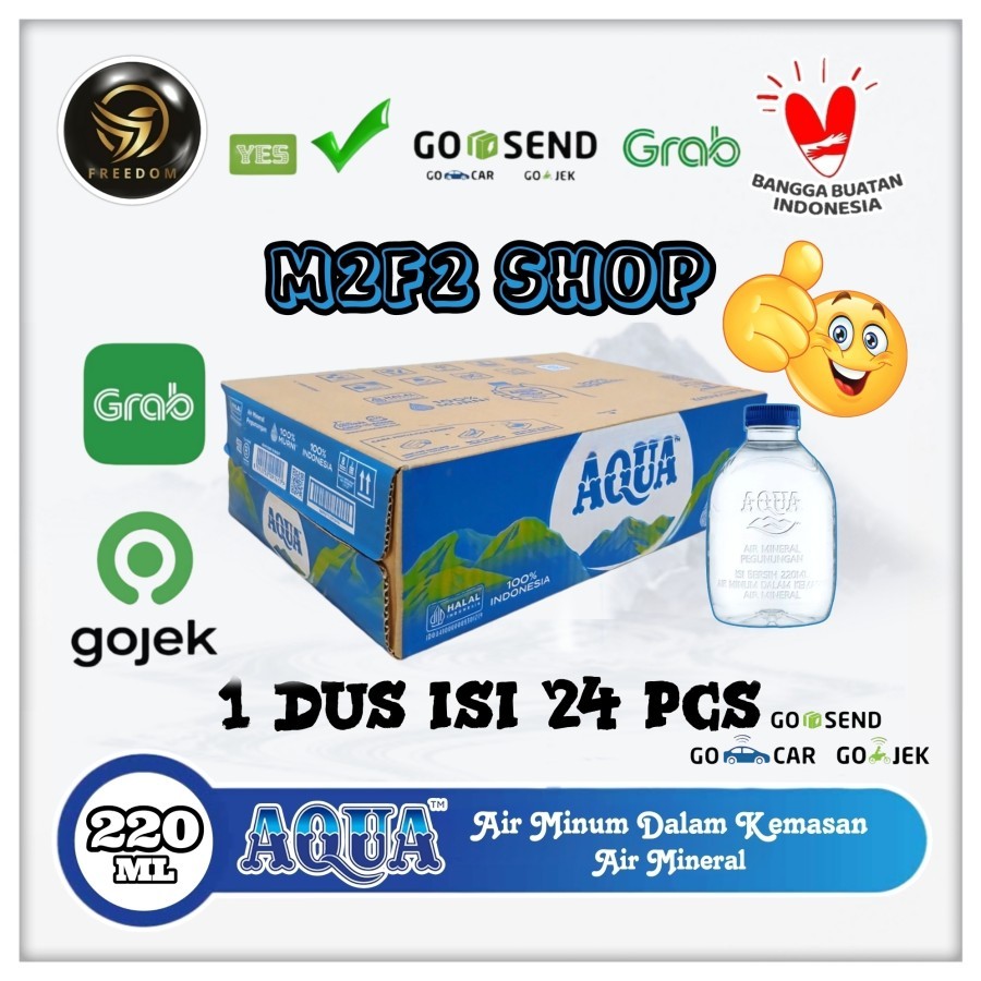 Jual Air Mineral Aqua Cube Botol Mini Pet - 220 ml Kemasan Karton ...