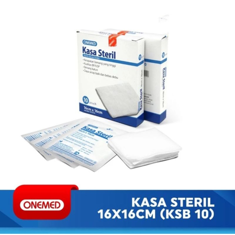 Jual kain kasa steril 16 x 16 onemed isi 10 pcs | Shopee Indonesia