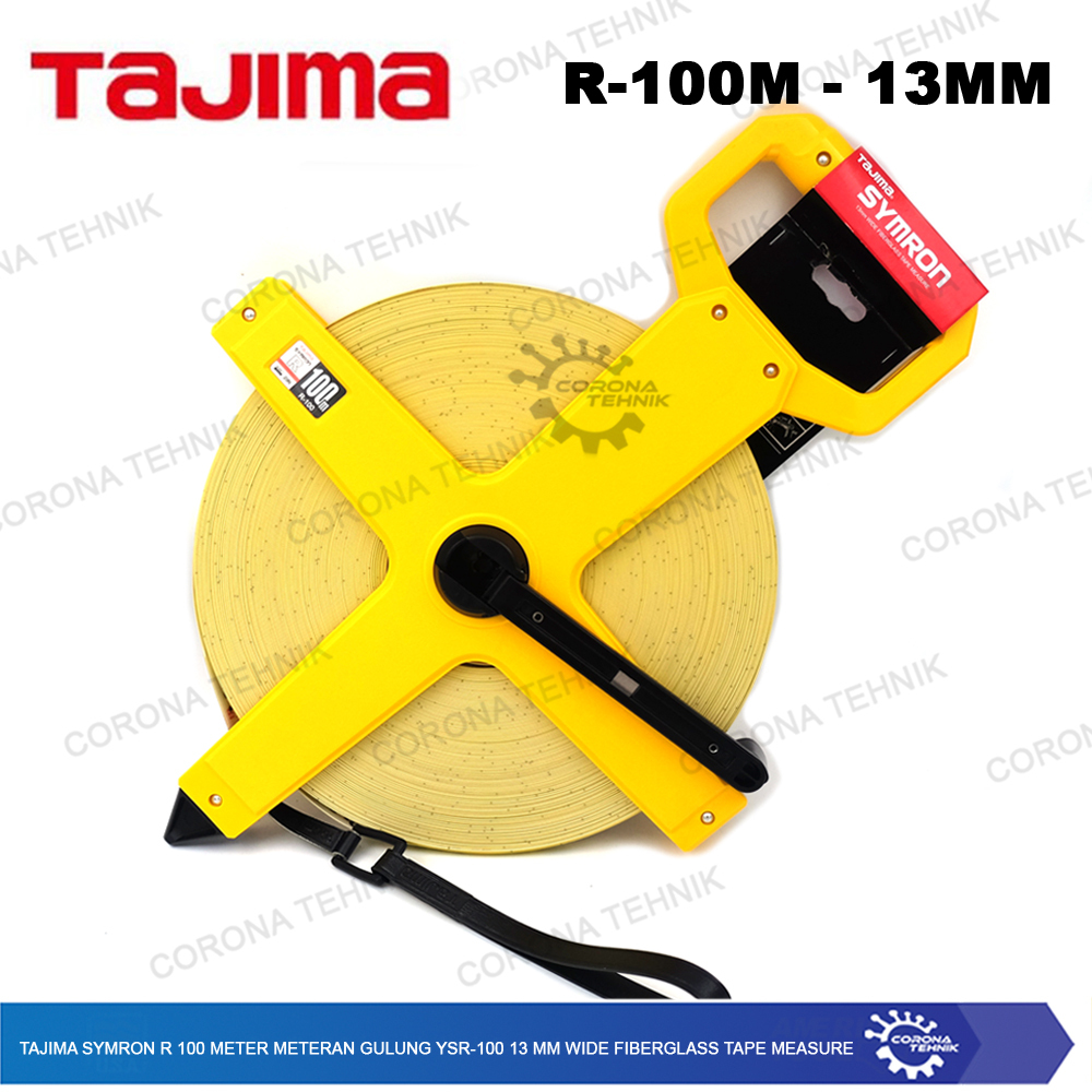 Jual Meteran Gulung YSR-100 13 mm Wide Fiberglass Tape Measure Tajima Symron R 100 Meter ...