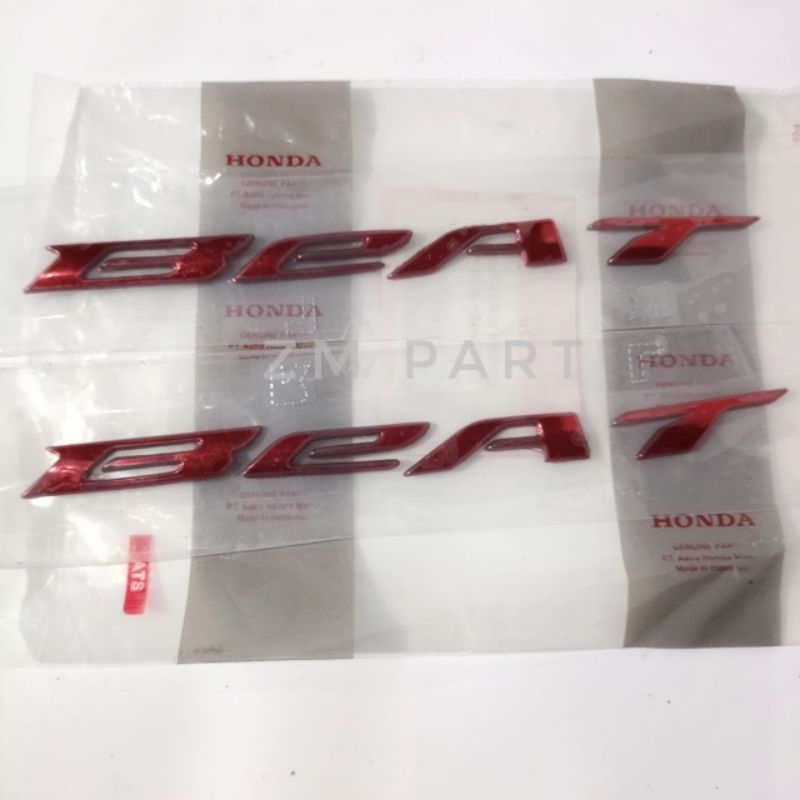 Jual EMBLEM HONDA BEAT DELUXE 2024 Tulisan BeAT warna MERAH Original ...