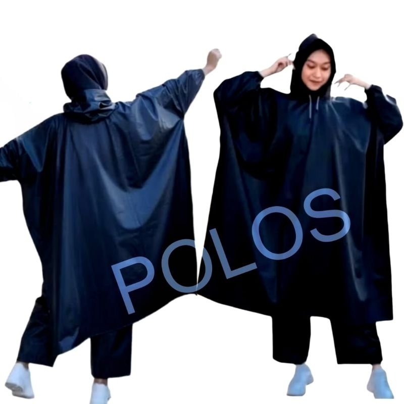 Jual Jas Hujan Setelan Pria/Wanita Mantel PONCO + CELANA Kelelawar Jumbo Tebal Kuat Elastis ...