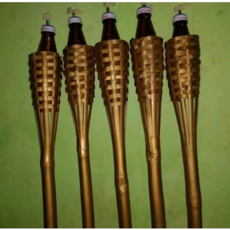 Jual jual obor botol tiang bambu buat dekorasi taman/1mtr | Shopee ...