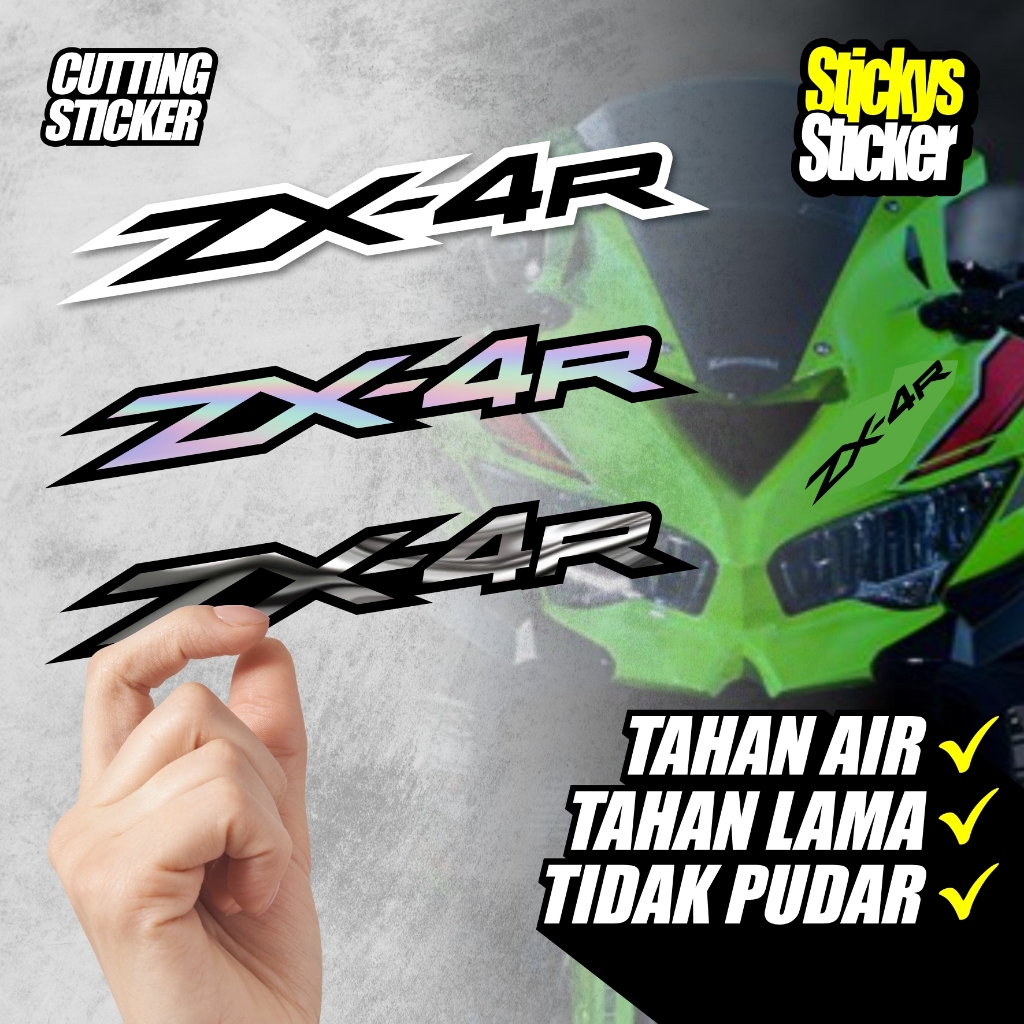Jual Sticker logo ZX4R cutting sticker KAWASAKI ZX-4R 6 pilihan warna ...