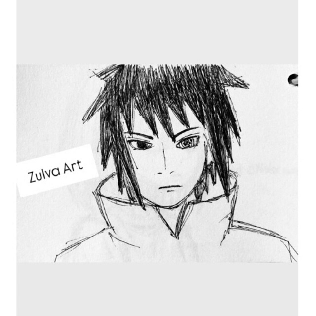 Jual Gambar Tangan Sketsa Anime Sasuke Naruto Kartun Jepang | Shopee ...