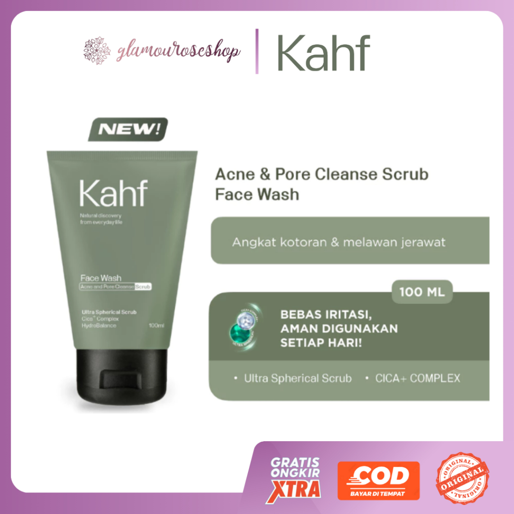 Jual Kahf Acne & Pore Cleanse Scrub Face Wash 100 ml | Shopee Indonesia