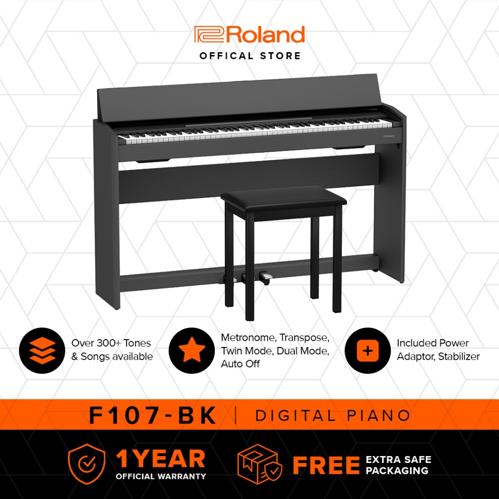 Jual Roland F107 Digital Piano with Bluetooth MIDI PHA-4 88-Keys ...